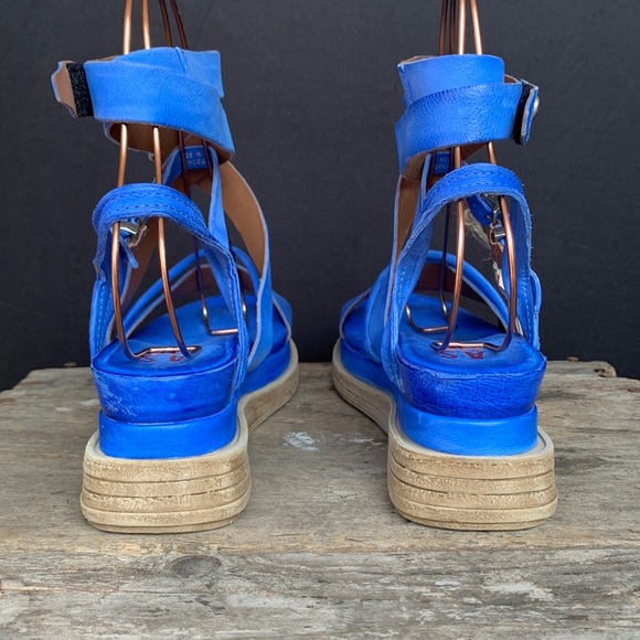 A.S.98 | Shoes | As98 As98 Labo Cobalt Blue Strappy Platform Wedge Open ...